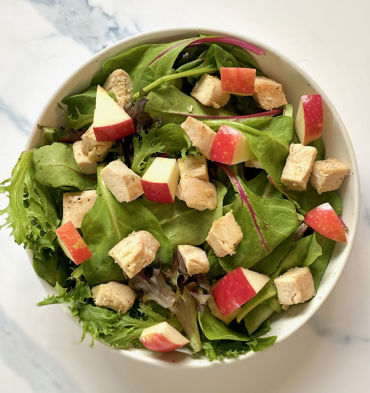 Chicken Apple Salad with fresh greens - The Art of Food and Wine